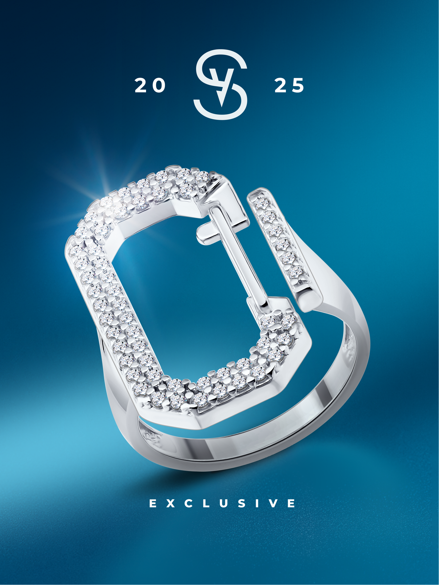 Кольцо широкое, серебро, 925 проба, родирование, фианит