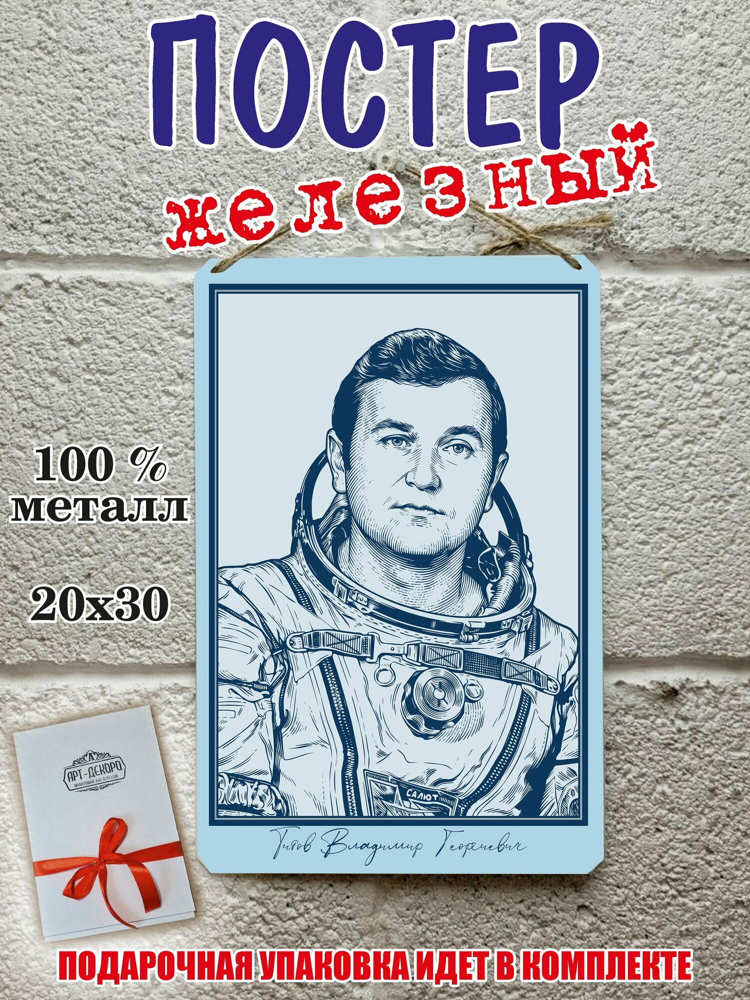 Титов Владимир портрет железный постер на стену