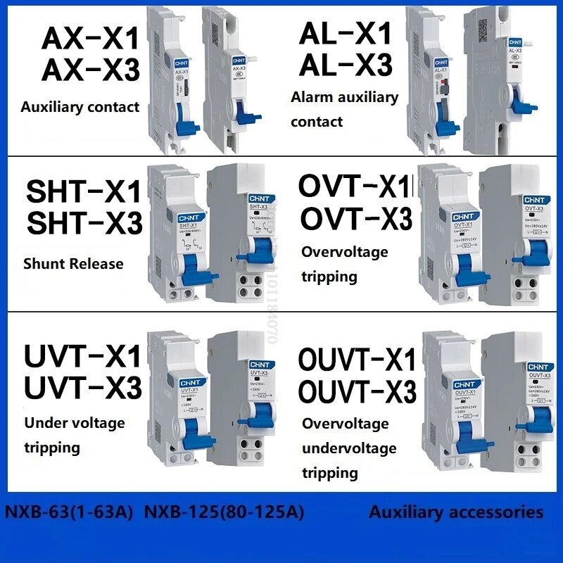 Автомат защиты цепей CHNT OVT-X1 AX-X1 -X1 1-63A