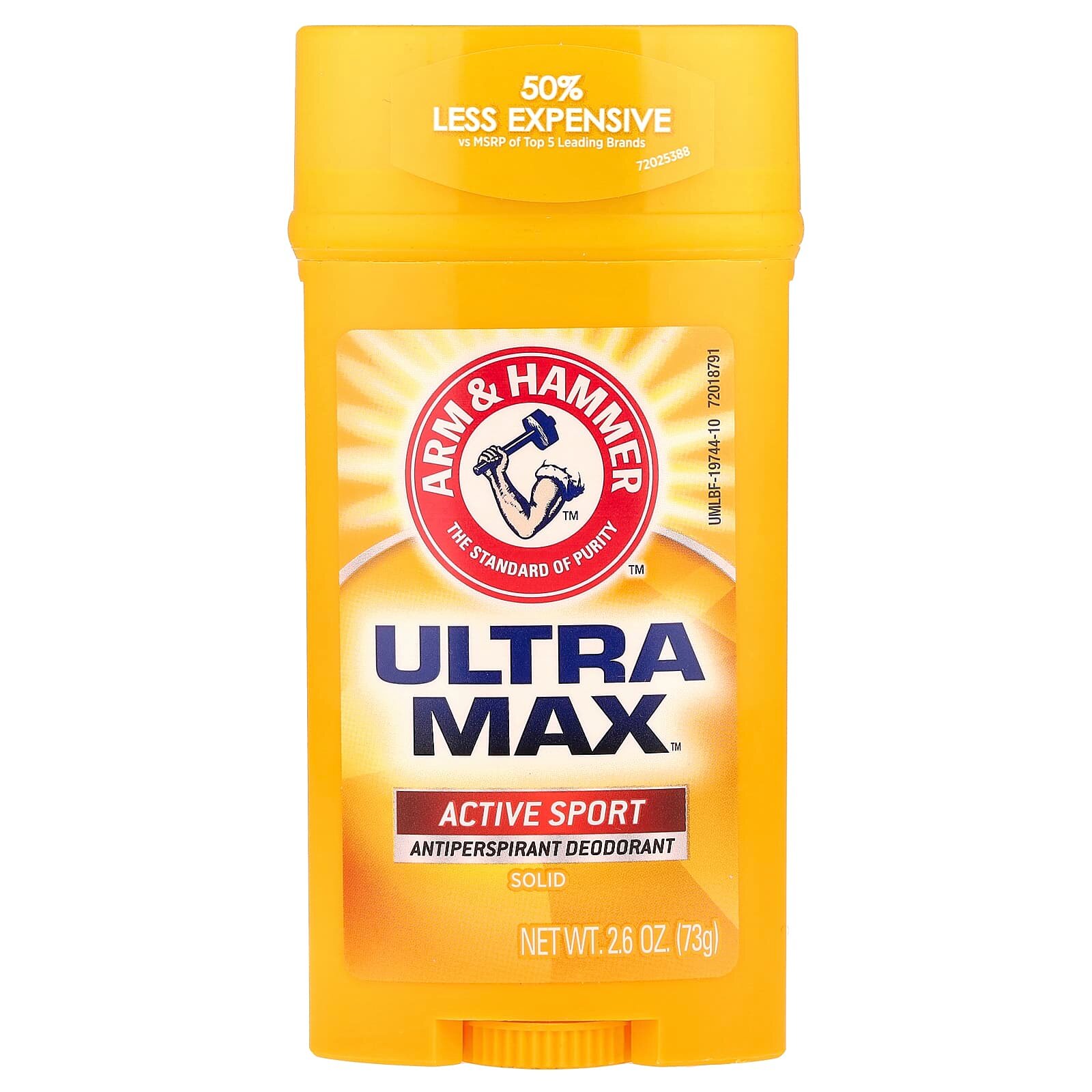Arm & Hammer, UltraMax, твердый дезодорант-антиперспирант для мужчин, аромат «Активный спорт», 73 г