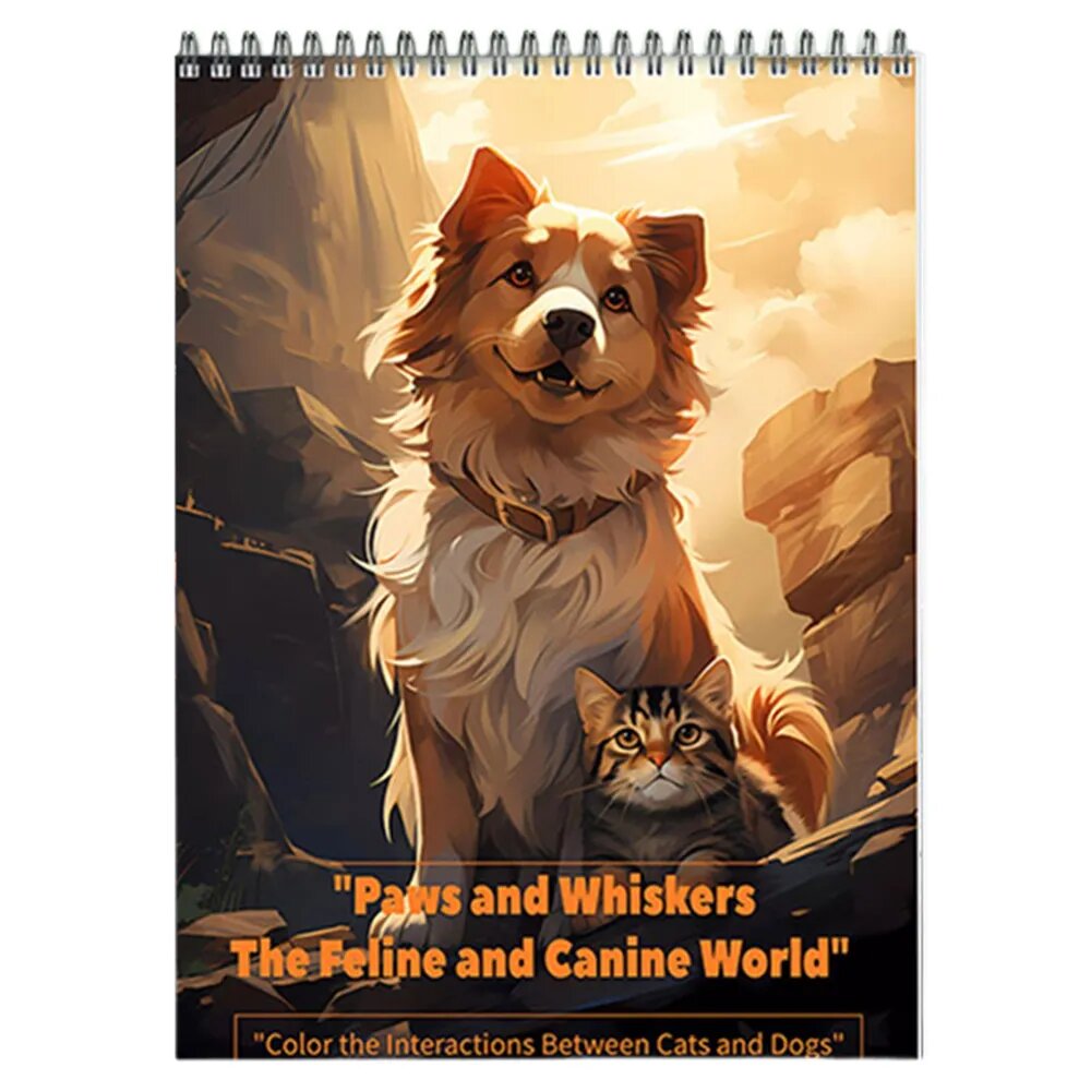 Раскраска для взрослых с 24 цветными карандашами, формат А4, спиральное переплетение