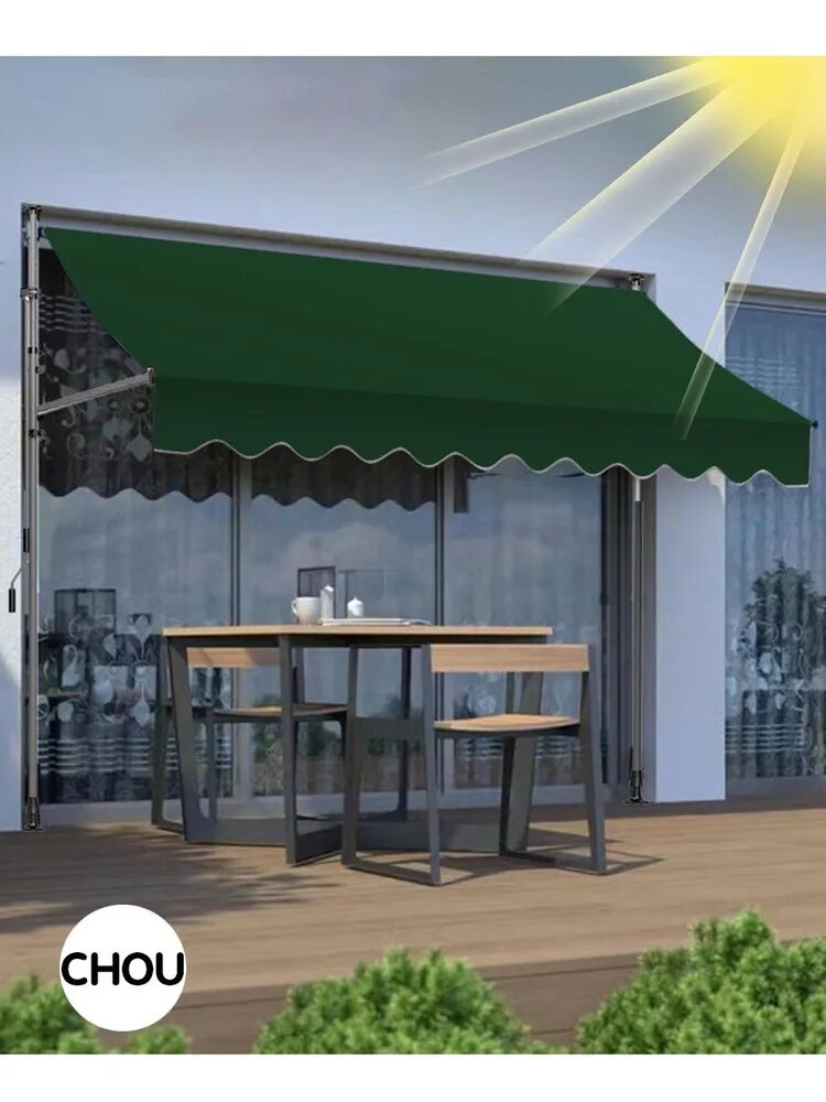 Маркиза локтевая (навес) выдвижная для террас и веранд , Ручной навес-тенд для дачи/террасы, Сверление не требуется