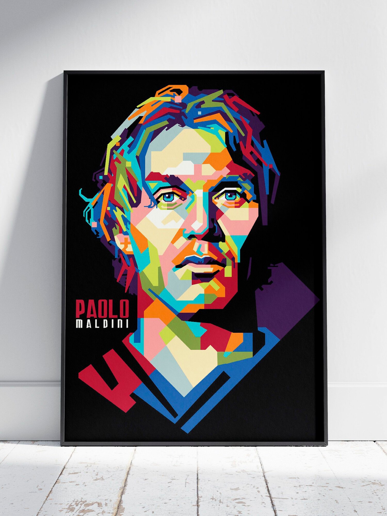 Плакат на стену для интерьера Милан (Паоло Мальдини - Paolo Maldini 11) - Постер по спорту и физической активности формата A4 (21x30 см)