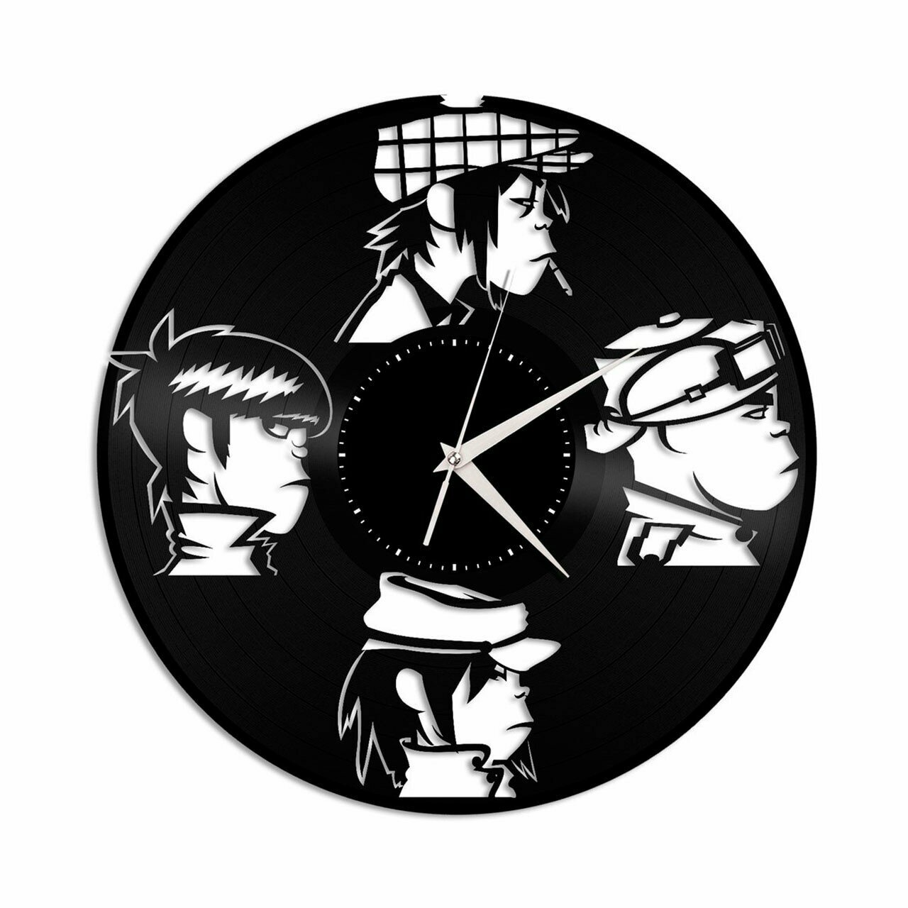 Часы из виниловой пластинки (c) VinylLab Gorillaz, диаметр 30 см