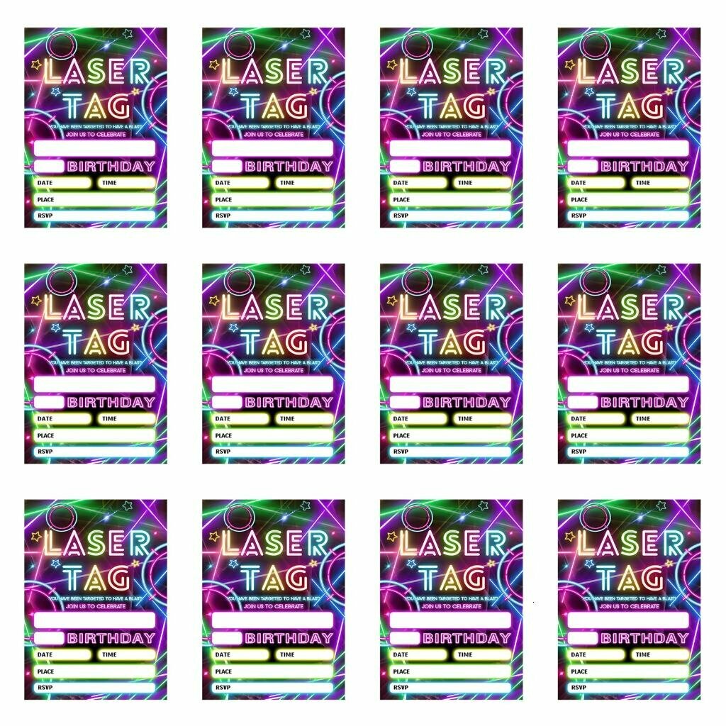 Флуоресцентные открытки-приглашения (12 шт.), 5