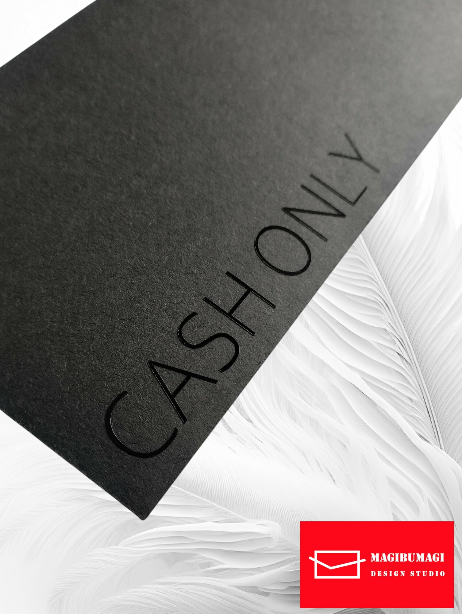 Конверт для денег "Cash only", чёрный
