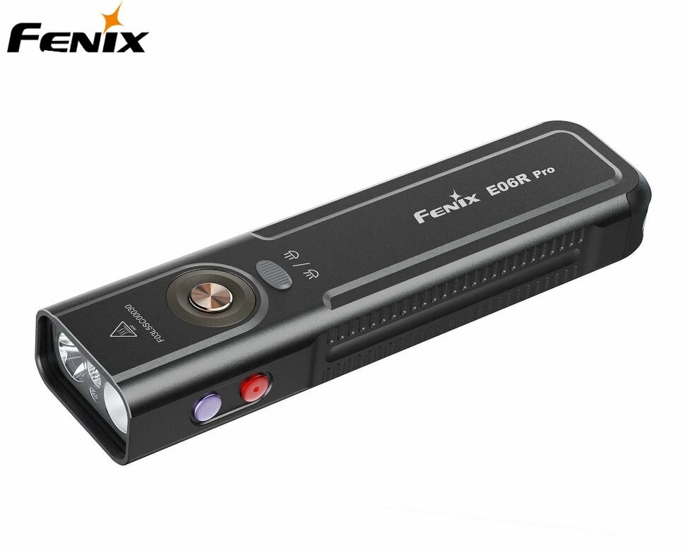 Фонарь Fenix E06R Pro Black (ЛЦУ и УФ), Li-ion 1650 mAh, 160 метра, 1600 люмен (Комплект)