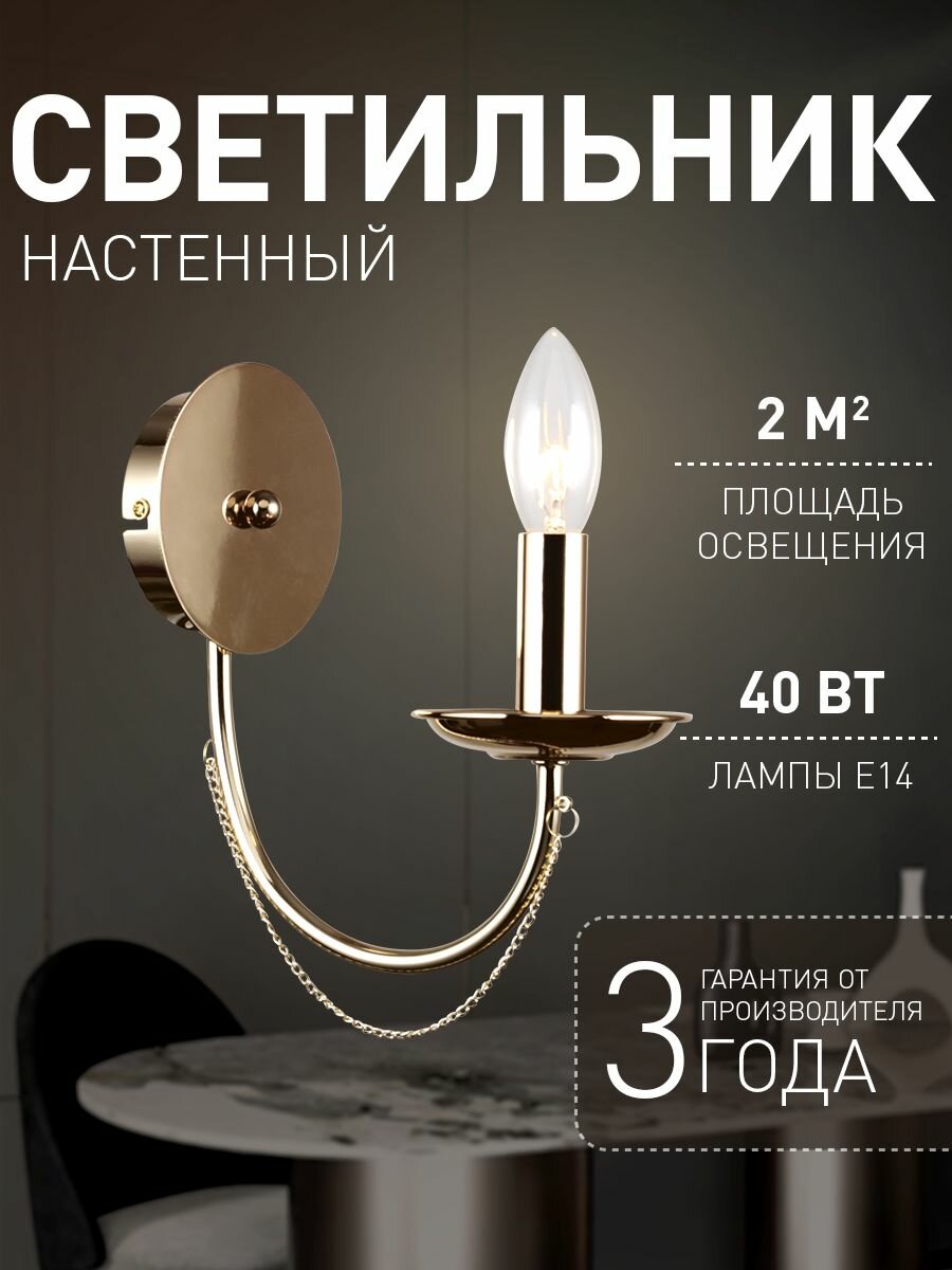 Настенный светильник, бра на стену Favourite 2591-1W с цоколем E14x40W