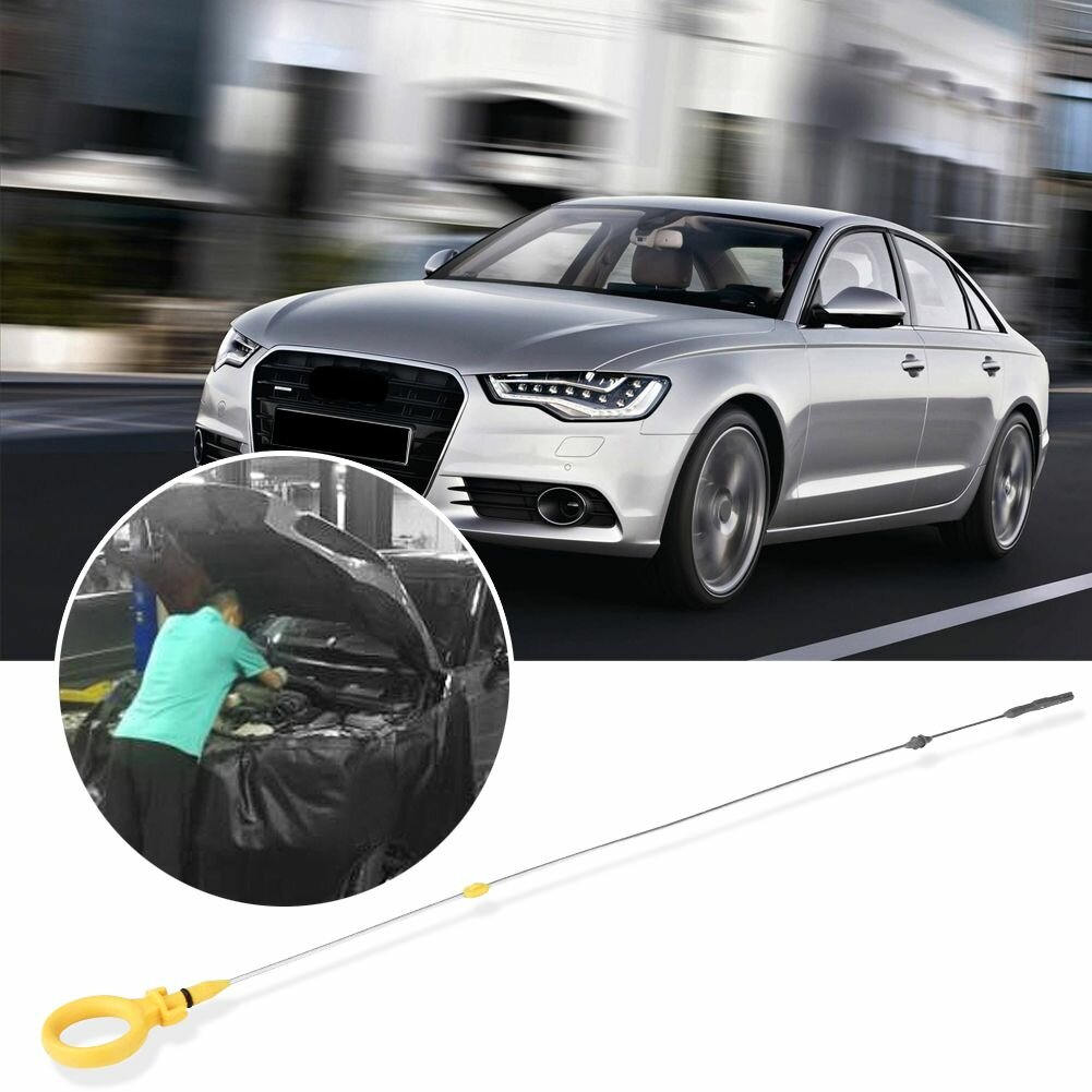 Масляный щуп Audi 06D115611B — щуп уровня масла для Audi A4/A4 Quattro 2.0T 2005-2009, желтый металл, точная шкала