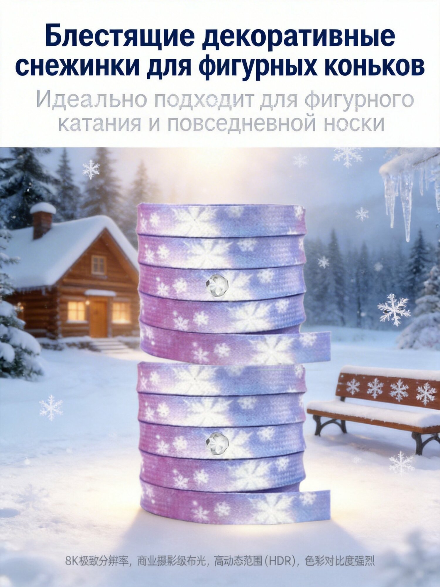 Блестящие декоративные шнурки для фигурных коньков, прочные антискользящие в богатых цветах, три длины 220 260 300 см для разных размеров обуви
