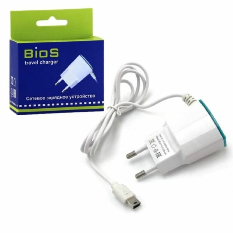 СЗУ BIOS Mini USB, белый (max 650mAh) 00-00009095