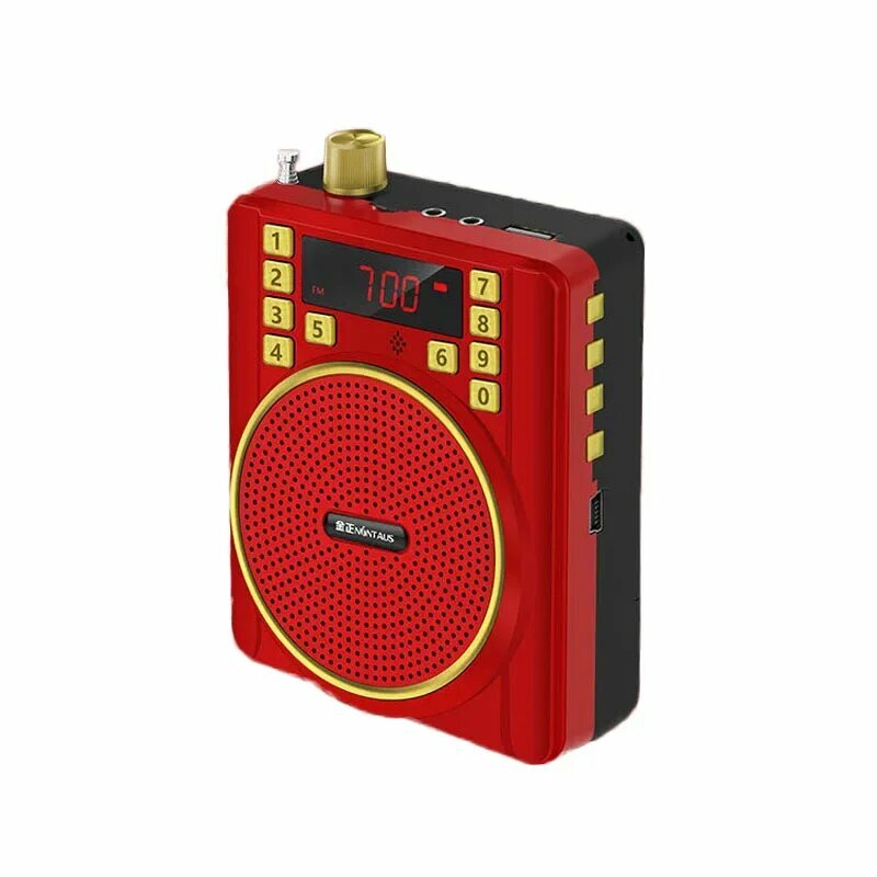 Мини портативное FM-радио с перезаряжаемой батареей, радиоприемники со светодиодным дисплеем, Усилитель голоса, Интеллектуальный рекордер шумоподавления, Поддержка USB