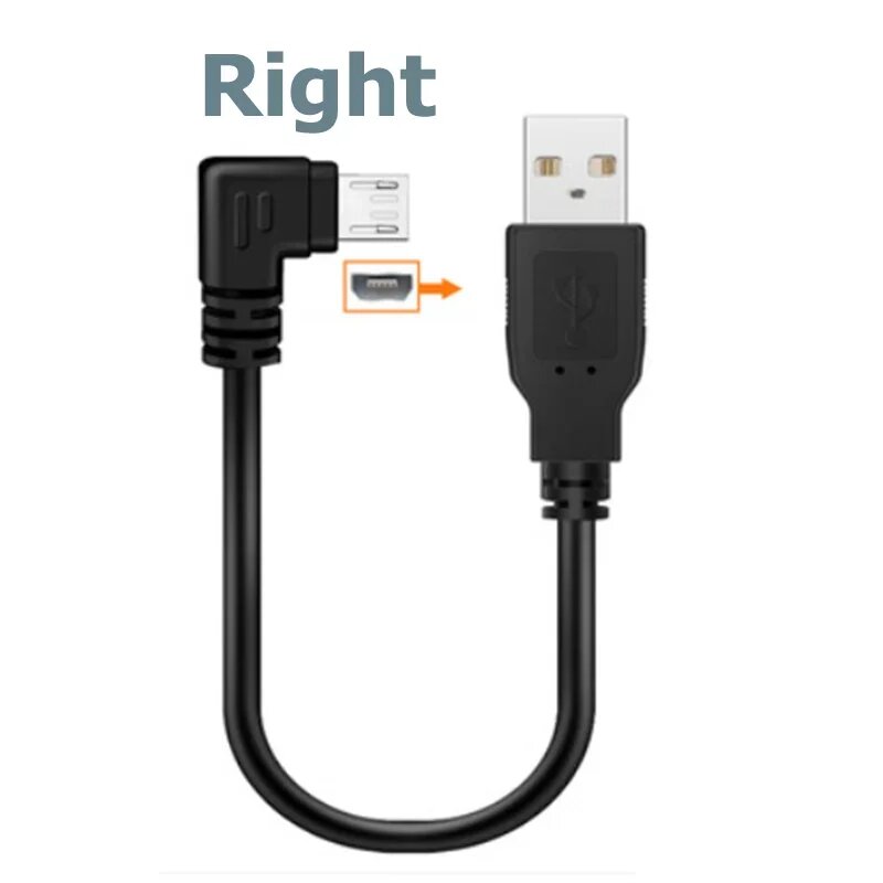 Micro USB кабель 30см, правый угол, CableCC