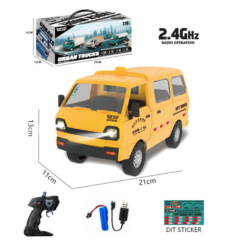 Радиоуправляемый грузовик RC Cars 1/16 Scale 2.4G Mini Cargo Truck с подсветкой, управляемый дистанционно, для дрифта и гонок, электрическая модель автомобиля, игрушка, подарок для детей.