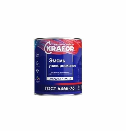Эмаль Krafor ПФ-115 зеленое яблоко 6 кг, универсальная, для внутренних и наружных работ 26014