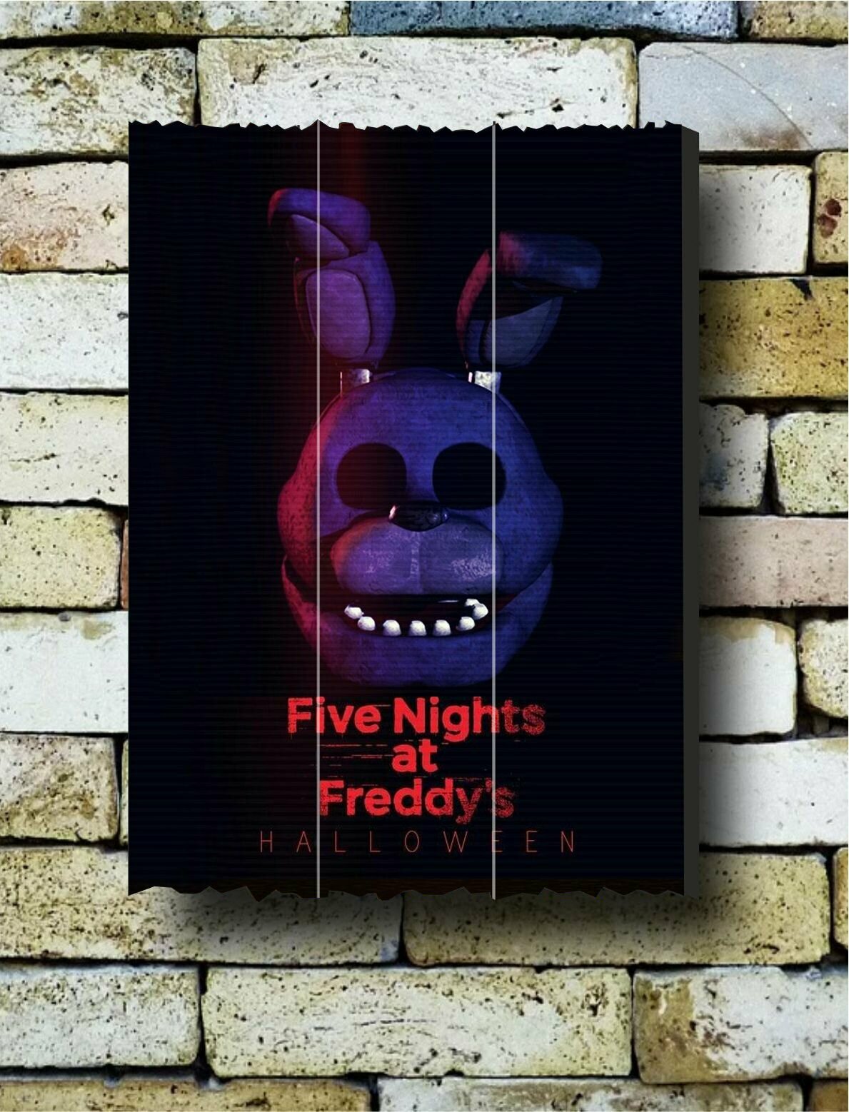 Картина на досках Five Nights 2 Пять ночей Фредди, 5 nights with freddy, хоррор, horror games