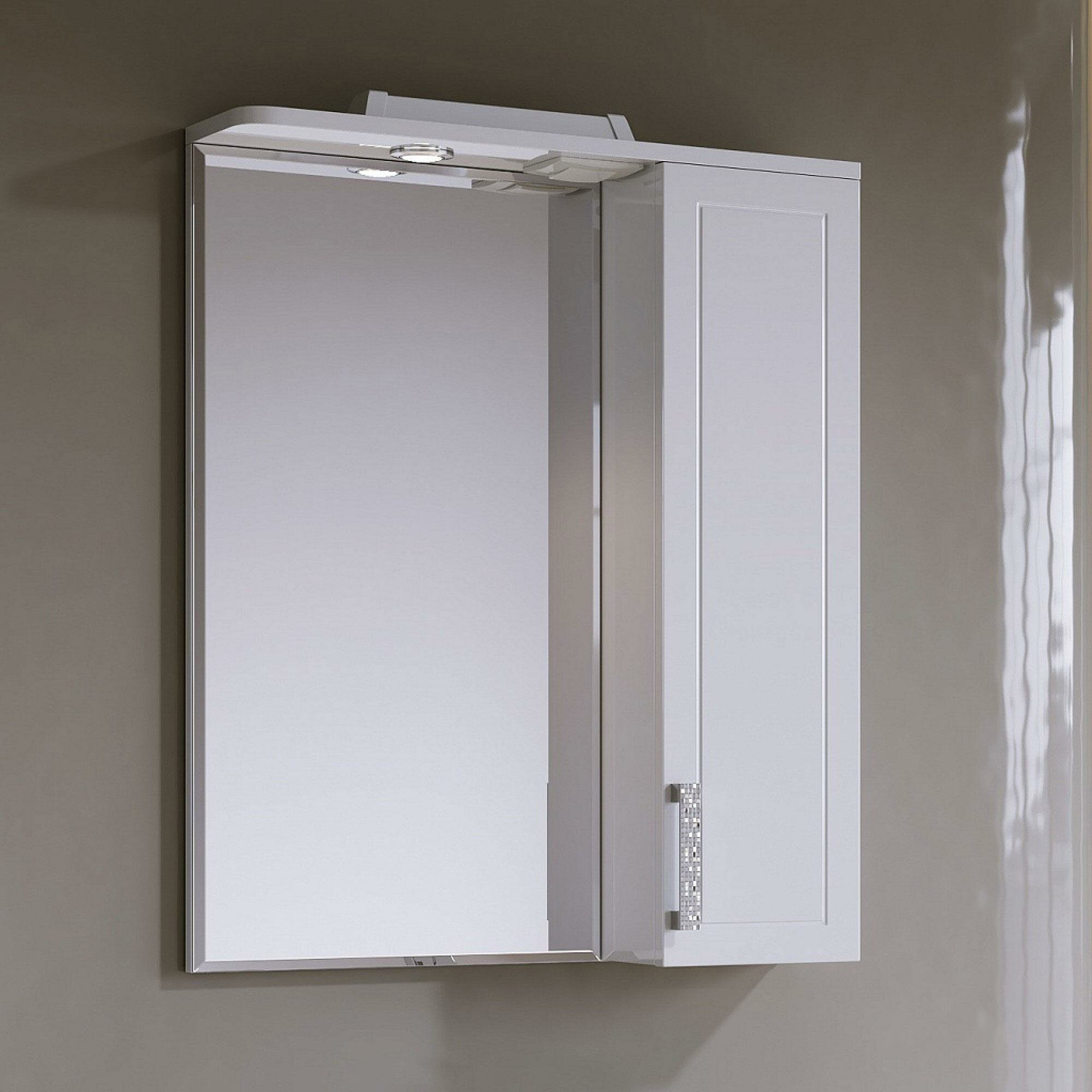Зеркало со шкафом Alavann Vittoria 60 2-01 L ALV0272001 с подсветкой цвет Белый