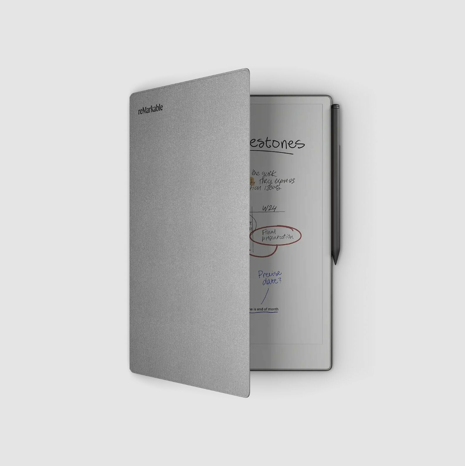 Чехол с полимерным плетением reMarkable Book Folio Gray (RM07B) для цветного планшета с имитацией бумаги reMarkable Paper Pro (RM02A)