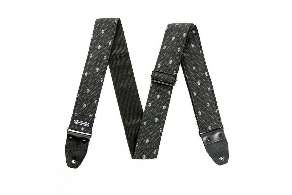 DUNLOP D67-07 Jacquard Strap Grey Skull ремень гитарный