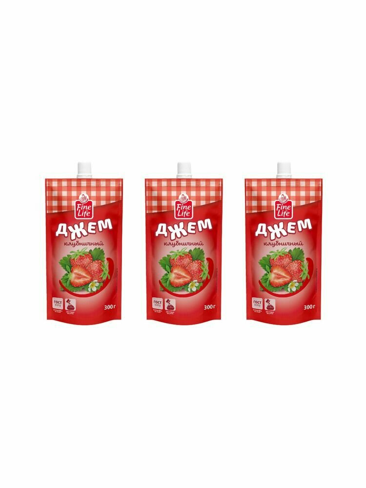 Fine Life Джем клубничный, 300 г, 3 шт