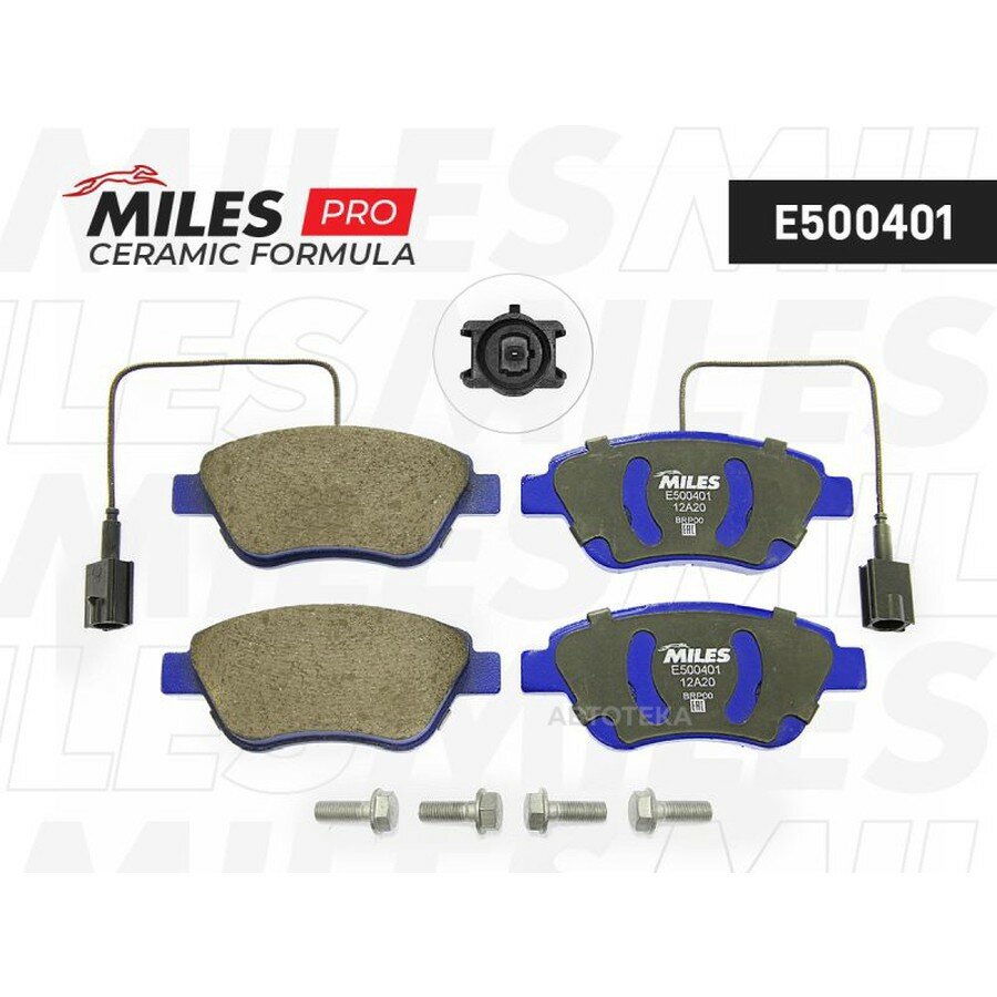 Колодки тормозные передние (Смесь CERAMIC серия PRO) FIAT ALBEA/DOBLO/STILO 01 (TRW GDB1482) E500401 MILES E500401