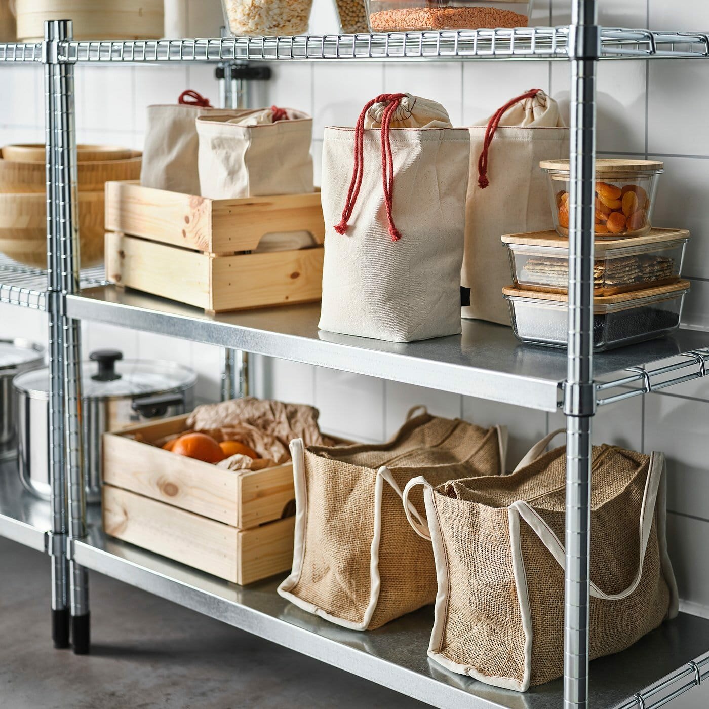 Контейнер пищевой IKEA GULLRISMOTT, 90 л, натуральный