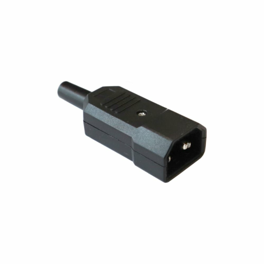 Электрическая кабельная вилка LANMASTER IEC 60320, C14, 10A, 250V, разборная, черная LAN-IEC-320-C14