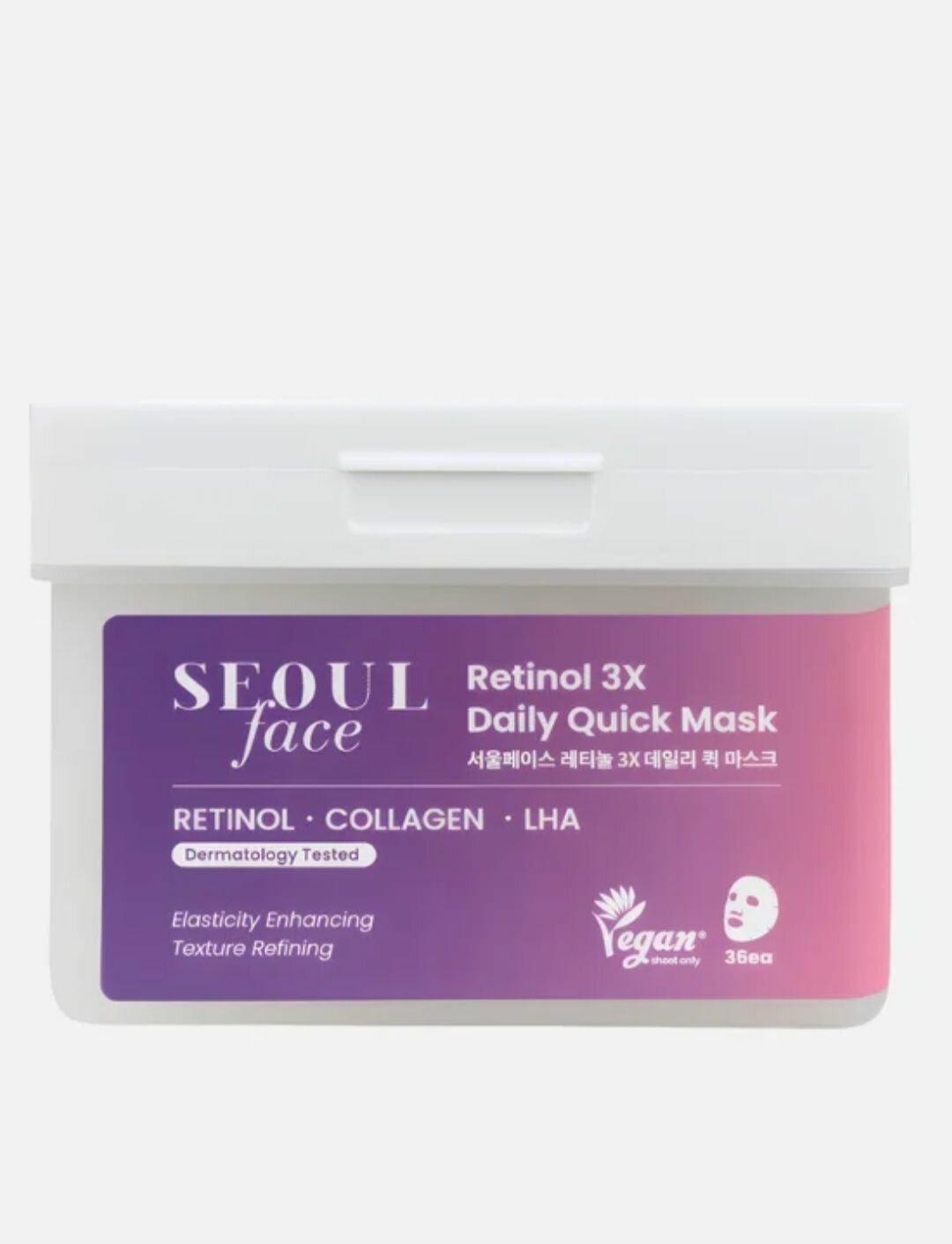 Набор масок для лица DERMAL seoul face retinol 36 шт.