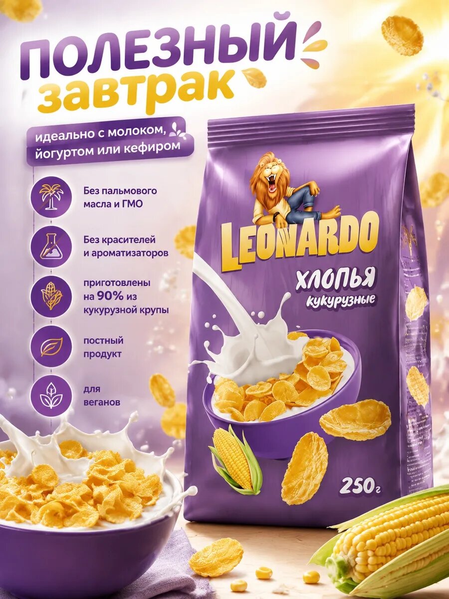 Готовый завтрак "Хлопья кукурузные",250гр