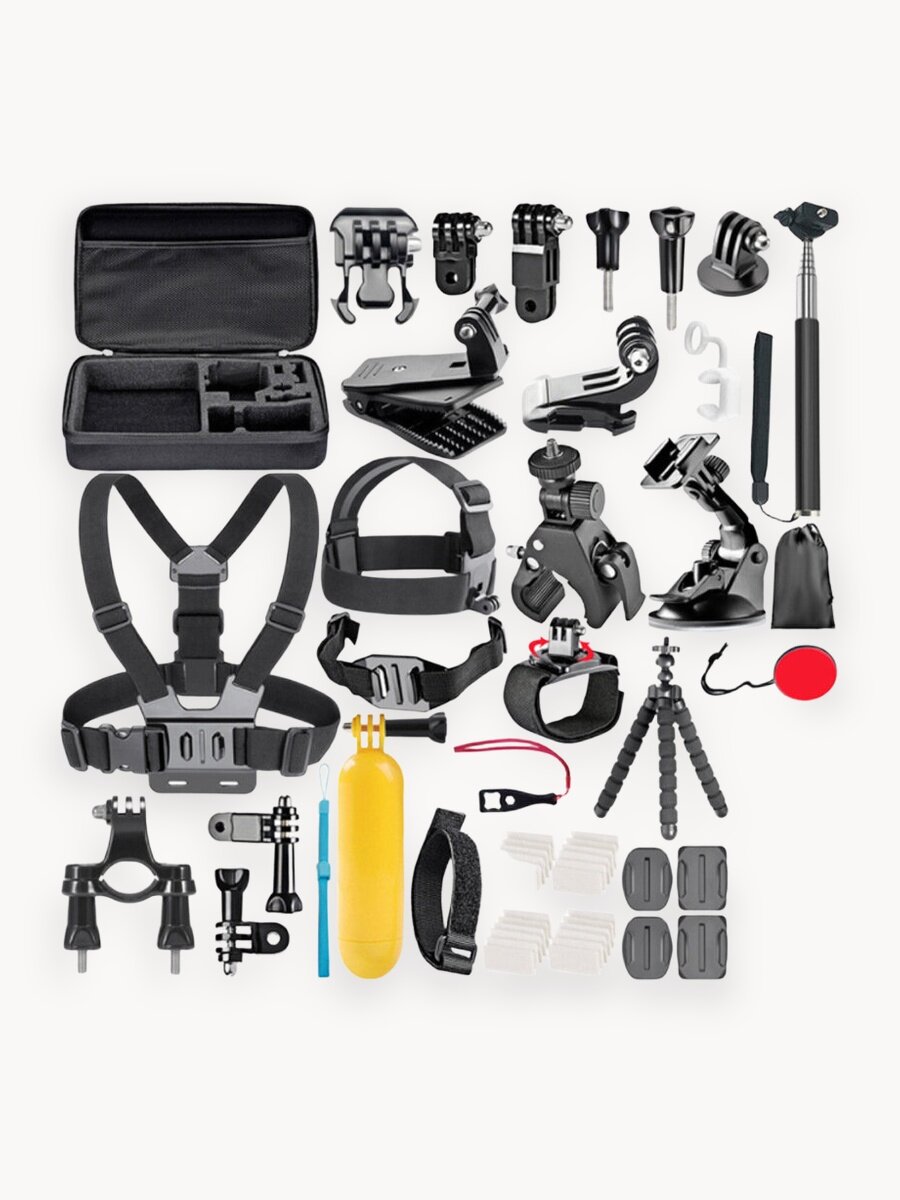 Набор аксессуаров MyPads комплект 58 в 1 для экшн-камеры GoPro/ Xiaomi/ Sony/ Sjcam/ insta360 быстросъемные держатели крепления для спортивной ка.