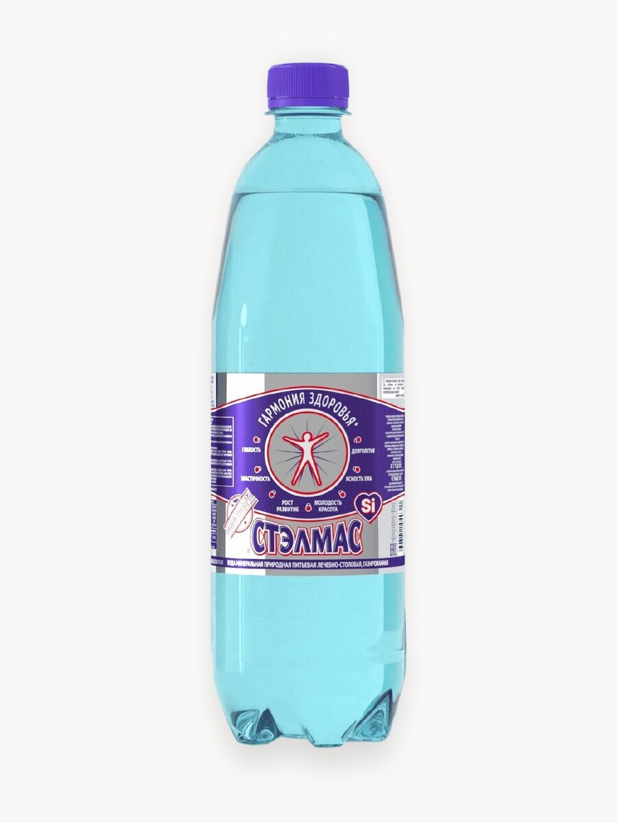 STELMAS минеральная вода с кремнием, газированная Стэлмас 1 л х 6 шт