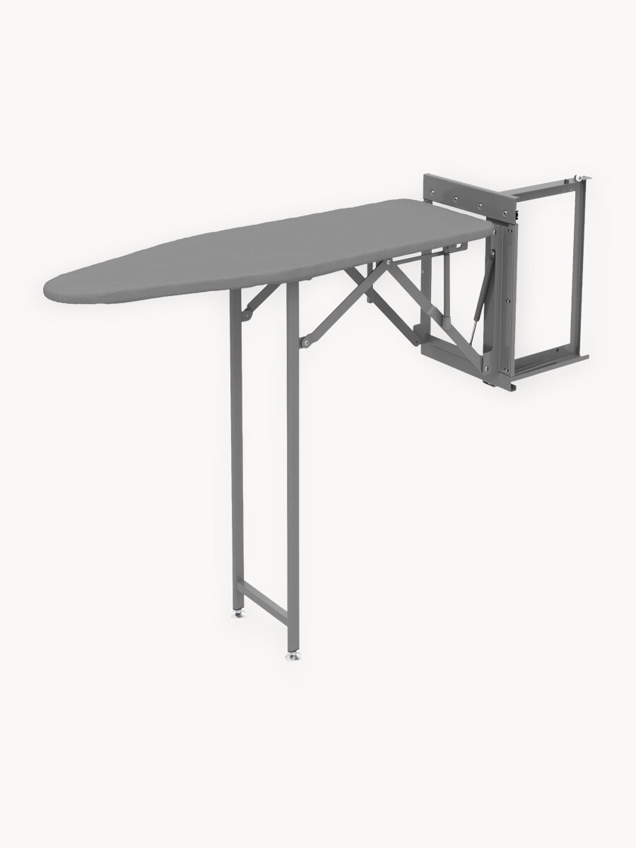 Доска гладильная встраиваемая Starax S-6611-G / с доводчиком, выдвижная, складная / в базу 190-200 мм / серый