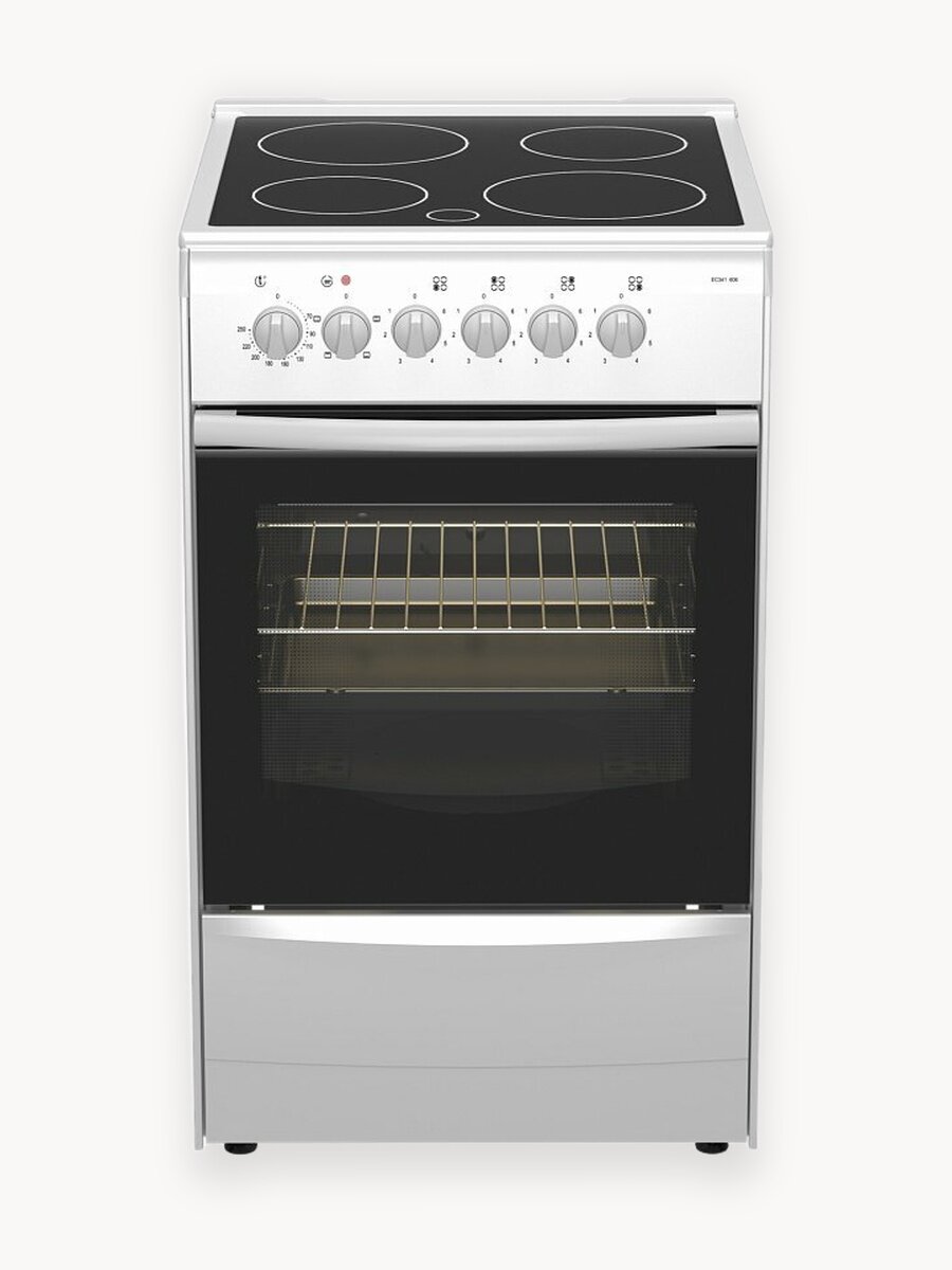 Электрическая плита DARINA 1B EC341 606W, 4 конфорки, стеклокерамика, электрическая духовка 50л