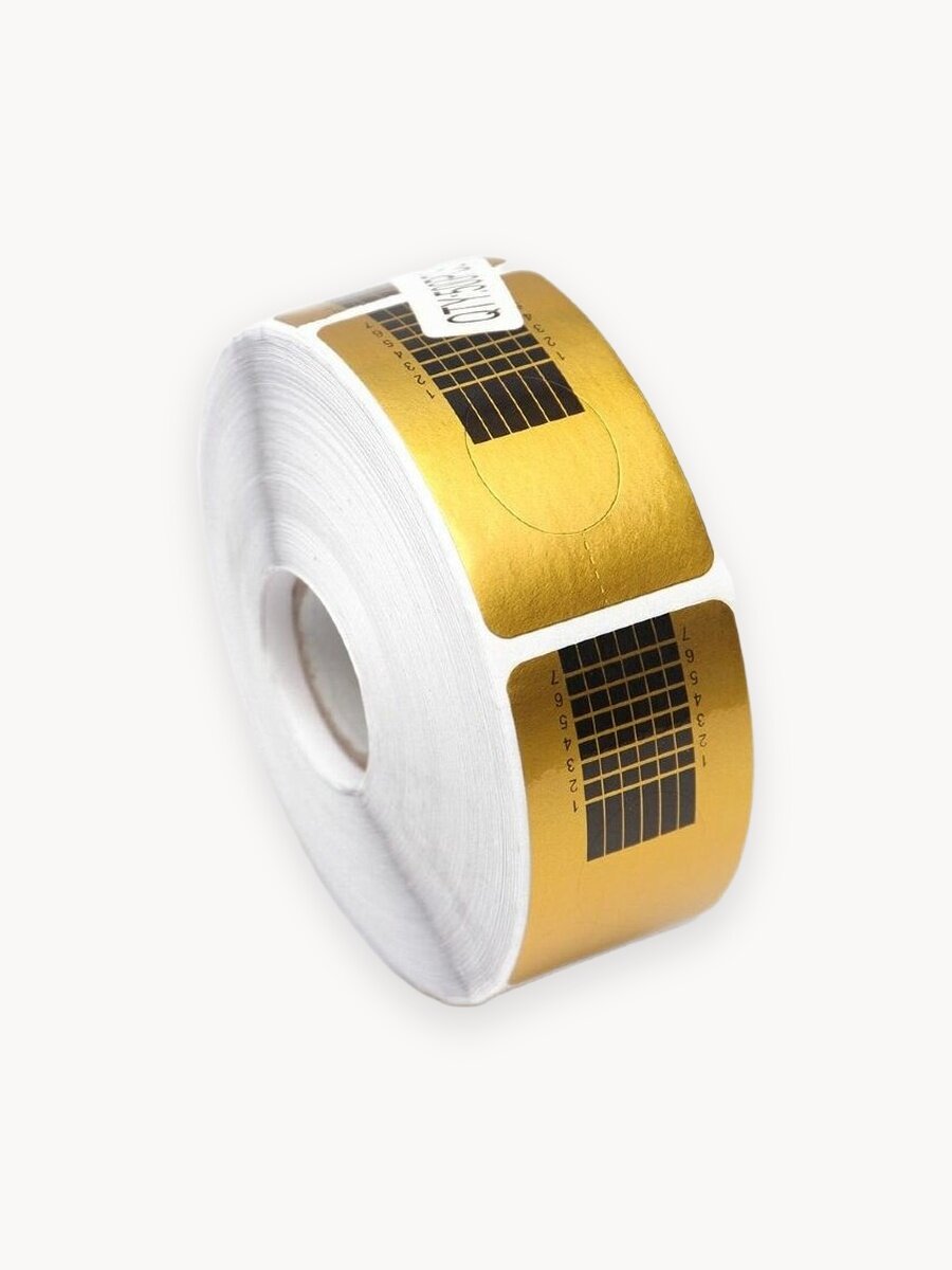 Форма нижняя для наращивания ногтей самоклеящаяся, бумажная, золотистая, 500 шт