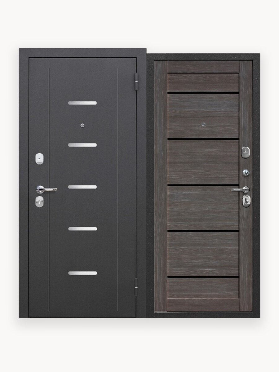 Входная дверь Ferroni 7,5 см Гарда Серебро Серебро ДУБ неаполь грей Царга (960мм) правая