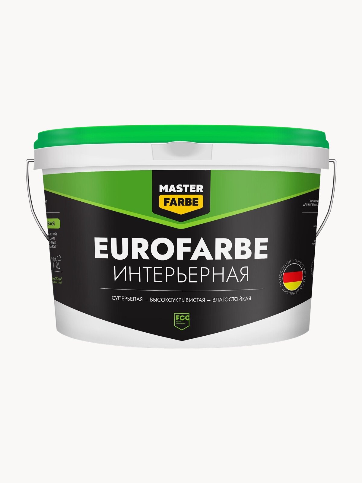 Краска для стен белая влагостойкая MASTERFARBE Eurofarbe акриловая краска матовая, 3кг