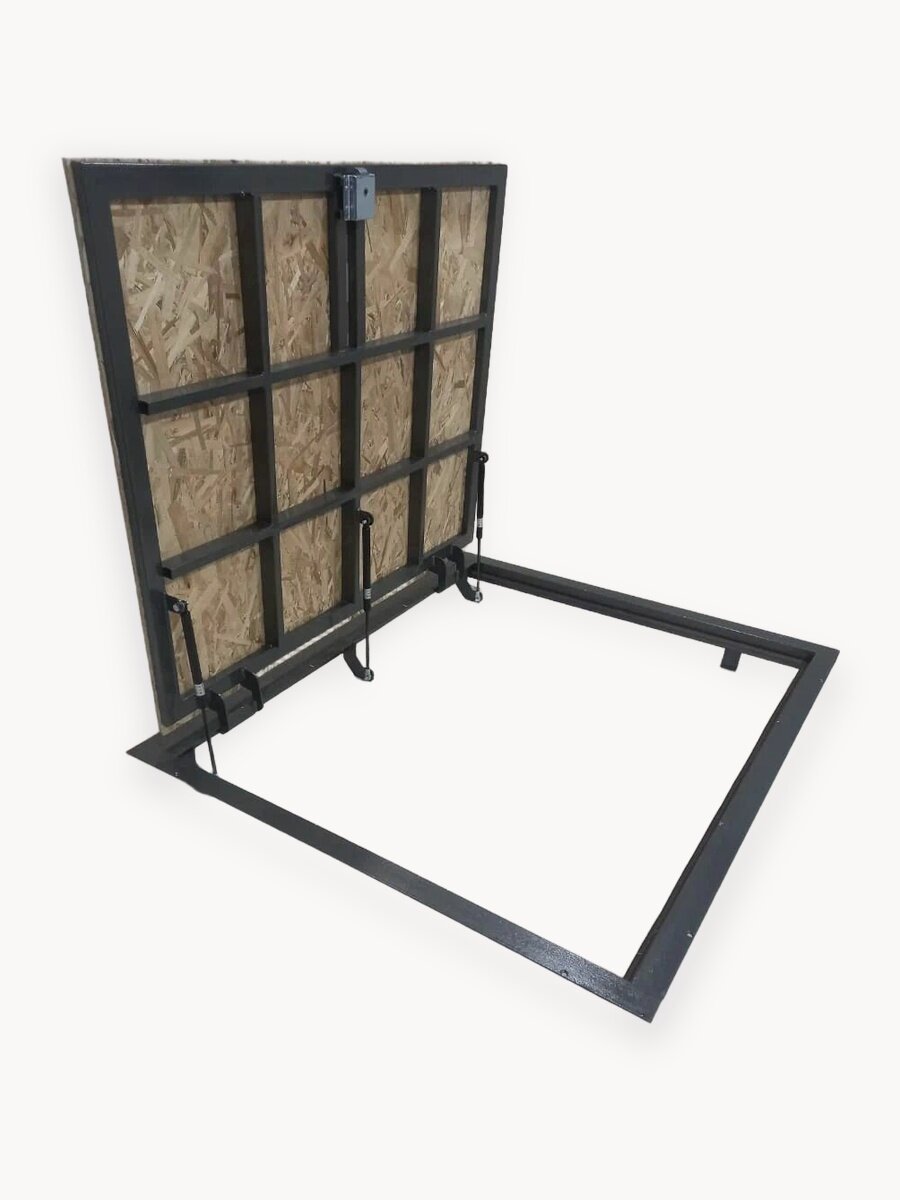 Напольный люк 600х500 мм под ламинат самоподъемный невидимый с газовыми амортизаторами