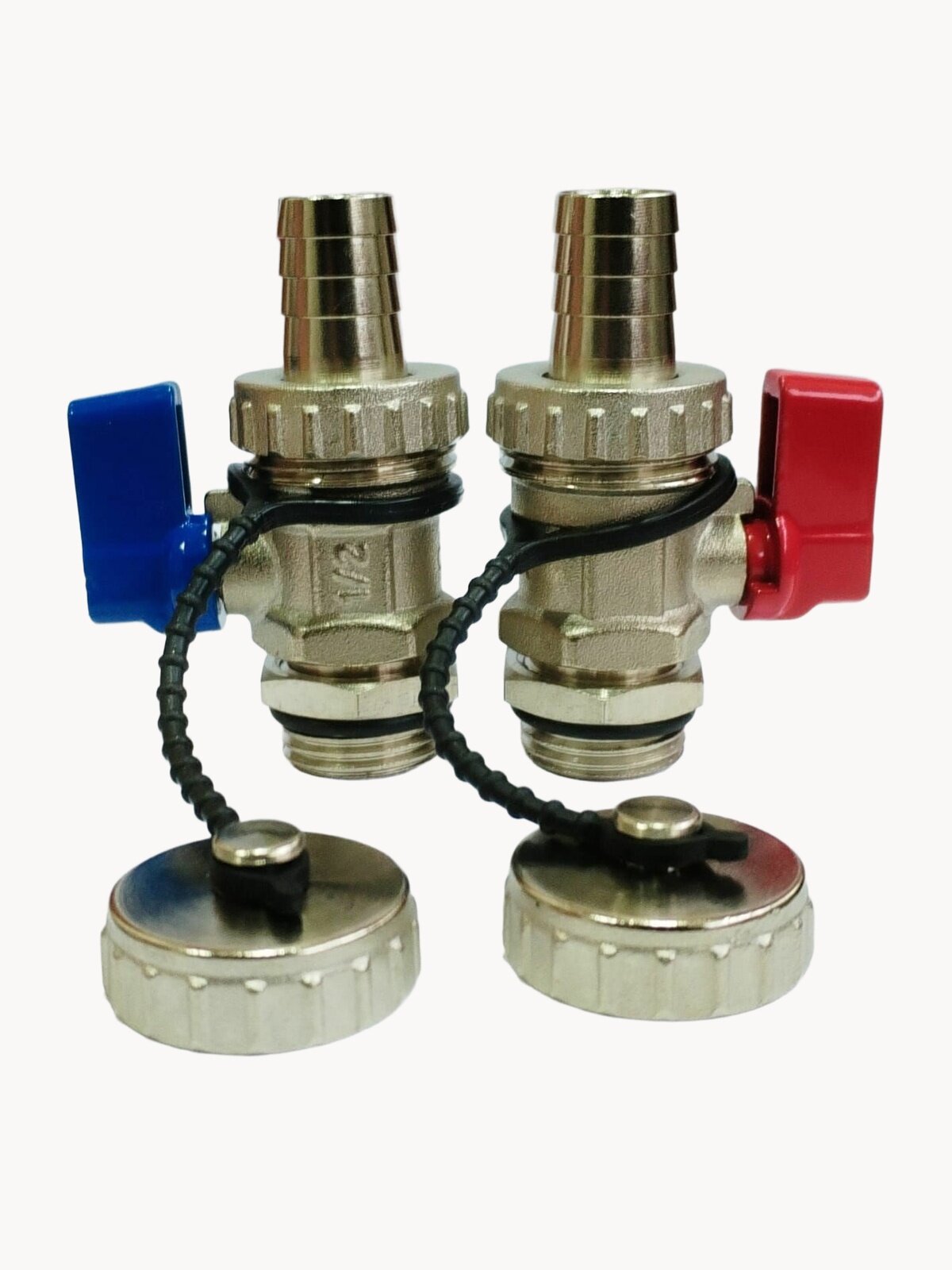 Краны шаровые дренажные со штуцером и заглушкой 1/2" (Пара) ViEiR VR1119