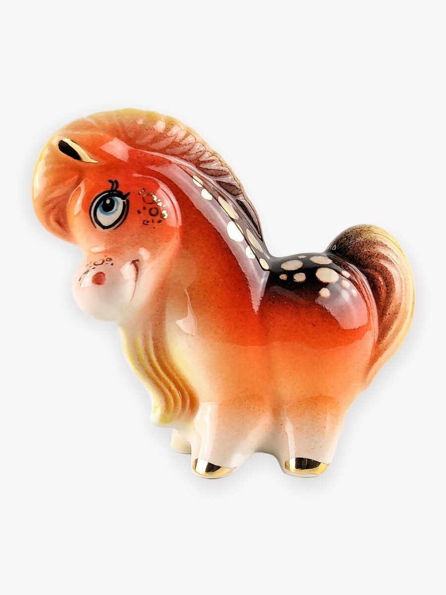Фарфоровая статуэтка "Красная лошадь", ручная работа, символ 2026, 135 г