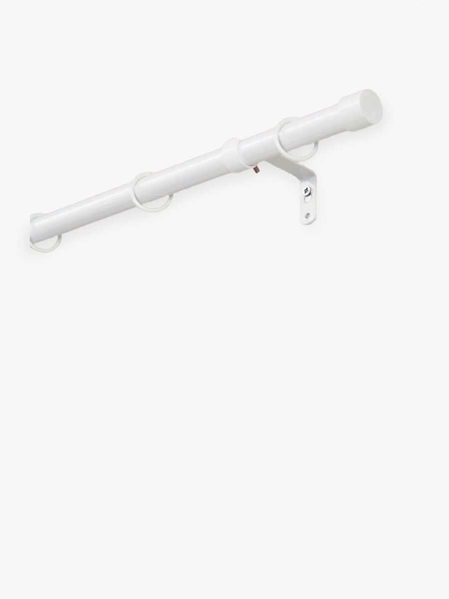 Карниз для штор раздвижной телескопический однорядный (1 ряд) металлический 160 - 300 см Заглушка жемчуг белый ARTTEX