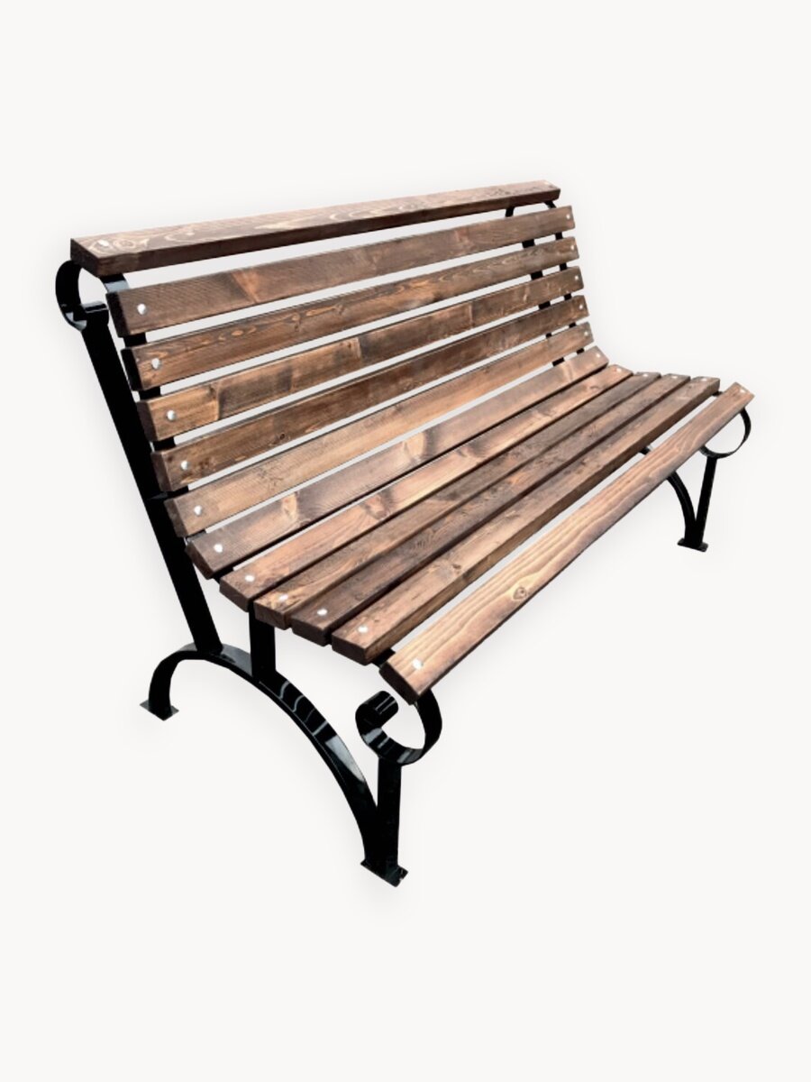 Скамейка садовая СК-10, разборная, металл/дерево, палисандровый цвет, 150х78х97 см