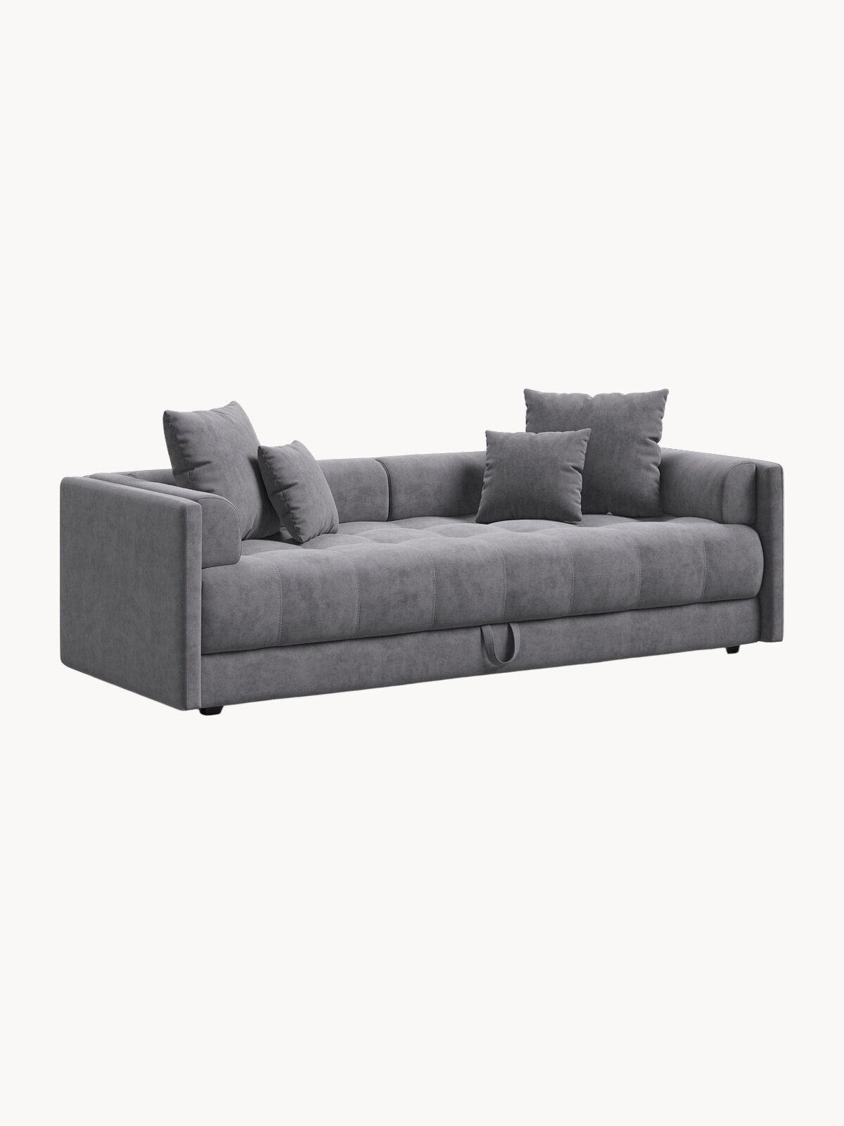 Тахта-диван односпальная с ящиком для хранения Boss, велюр Royal агат, 203x93x61 см