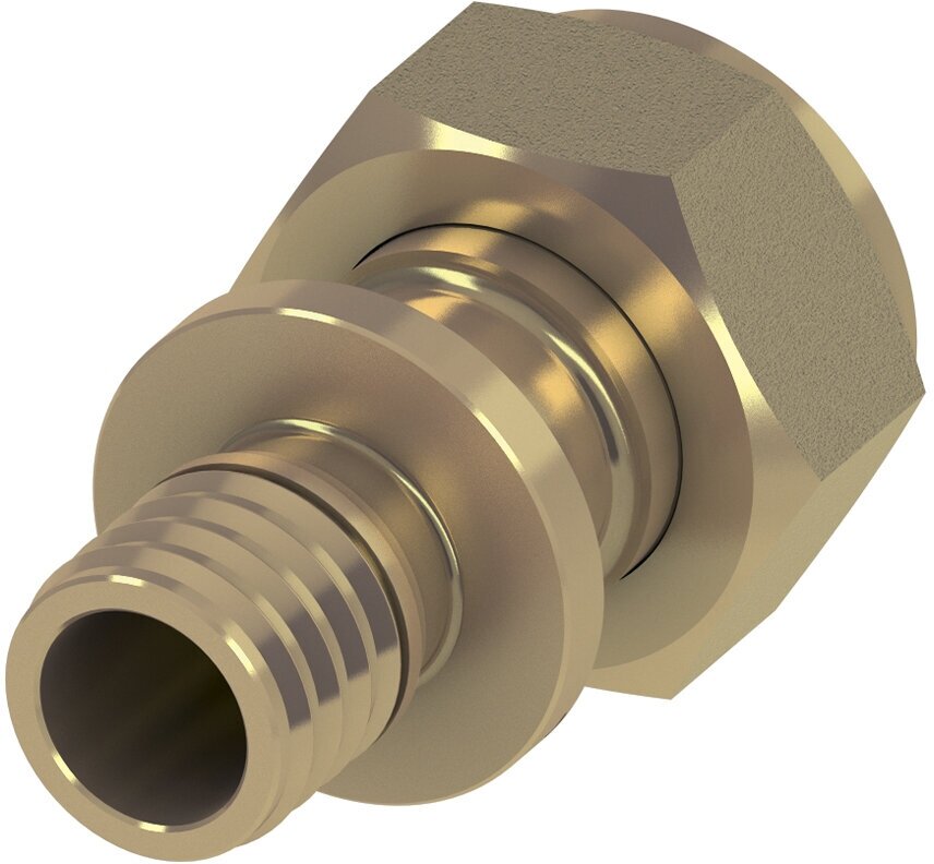 Соединитель прямой Tece 20 мм х 1/2 ВР(г) с накидной гайкой латунный (767575)