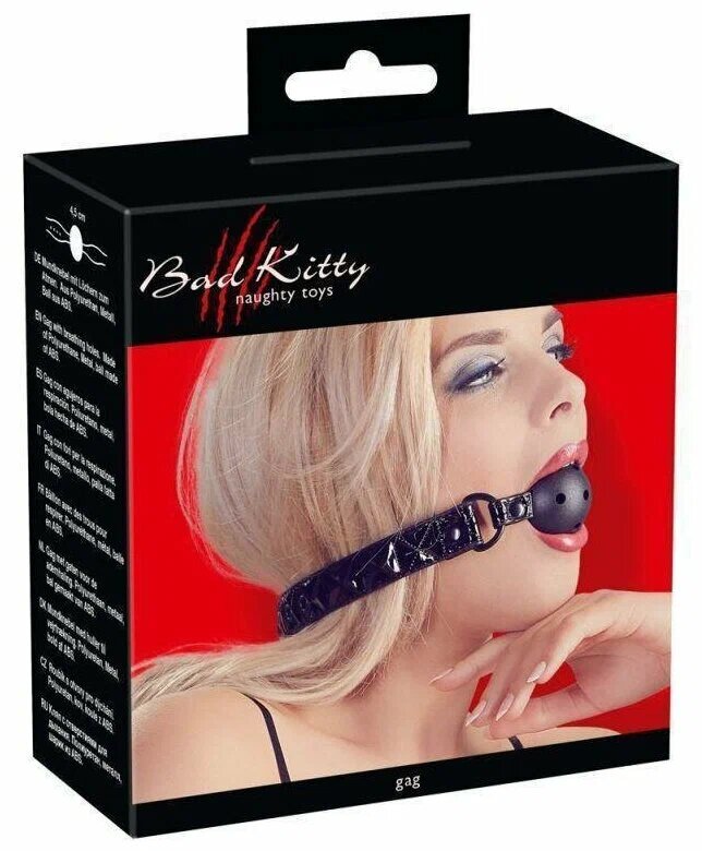 Bad Kitty Кляп с отверстиями Ball Gag , диаметр: 4.5 см, 3 см, черный