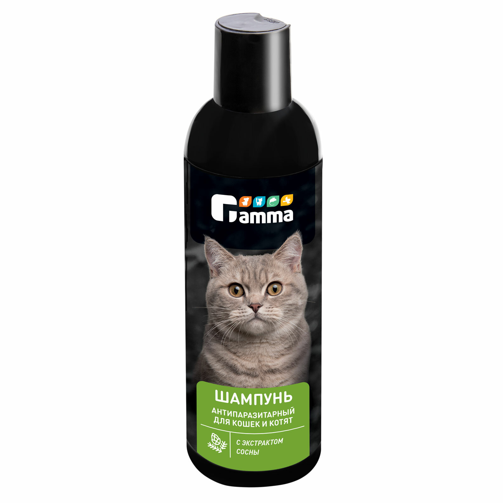 Шампунь для кошек и котят антипаразитарный с экстрактом сосны Gamma, 250мл