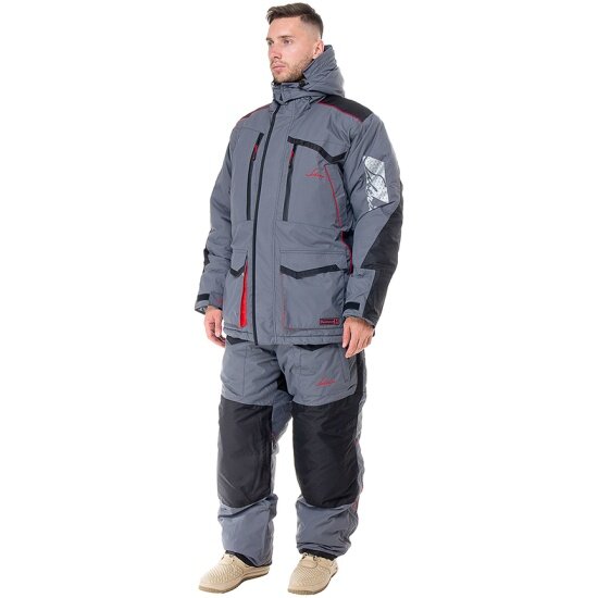 Костюм зимний Huntsman Siberia ткань Breathable, Серый/Черный, разм.48-50/170-176