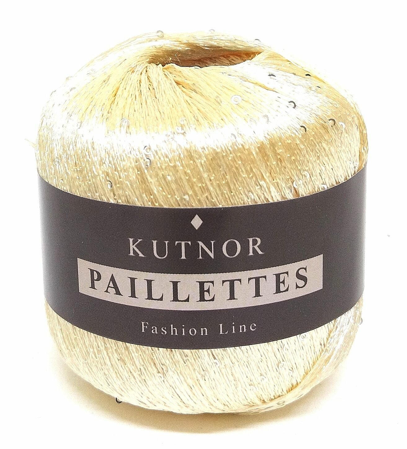 Пряжа с пайетками Kutnor Paillettes (171 Ванильный) 1 моток 50 г/360 м