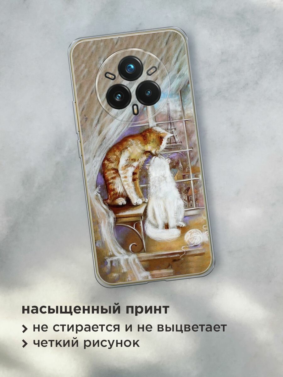 Чехол на Realme 14 Pro+ / Реалми 14 Про+ с принтом "Влюбленные котики 1" — фото 1