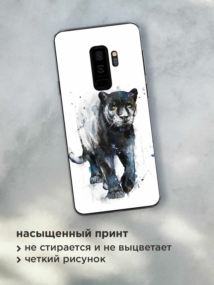 Чехол на Samsung Galaxy S9 + / Самсунг Галакси С9 Плюс с принтом "Пантера арт 3" — фото 1