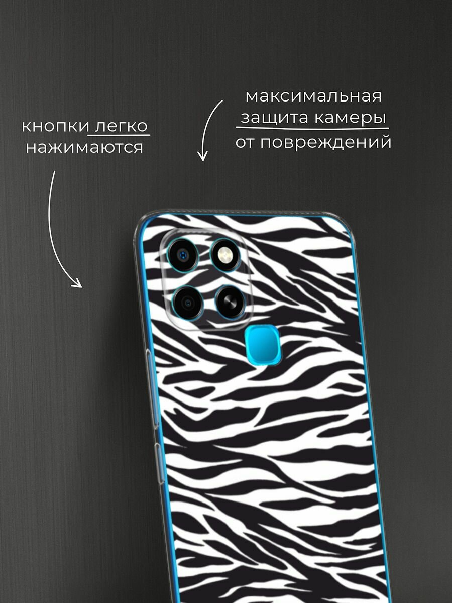 Чехол на Infinix Smart 6 / Инфиникс Смарт 6 с принтом "Принт зебра" — фото 1